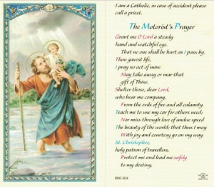 HOLY PICTURE CARD – ST CHRISTOPHER PRAYER - Di Marco International