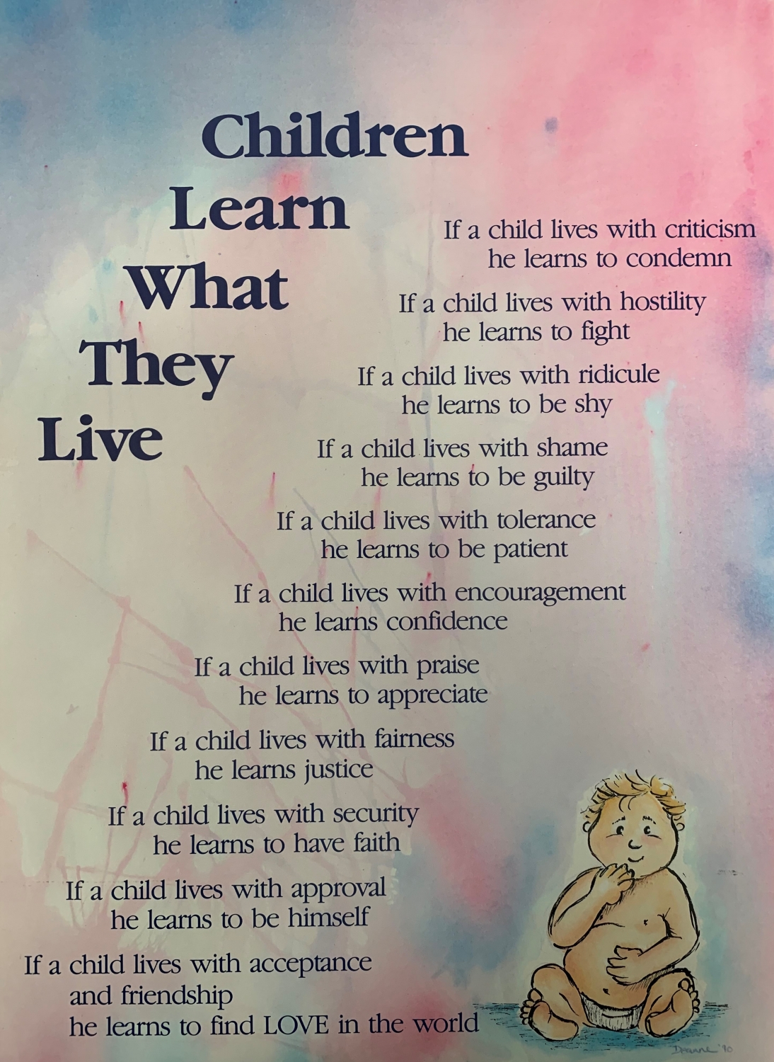 PRINT – CHILDREN LEARN WHAT THEY LIVE (16×12) - Di Marco International
