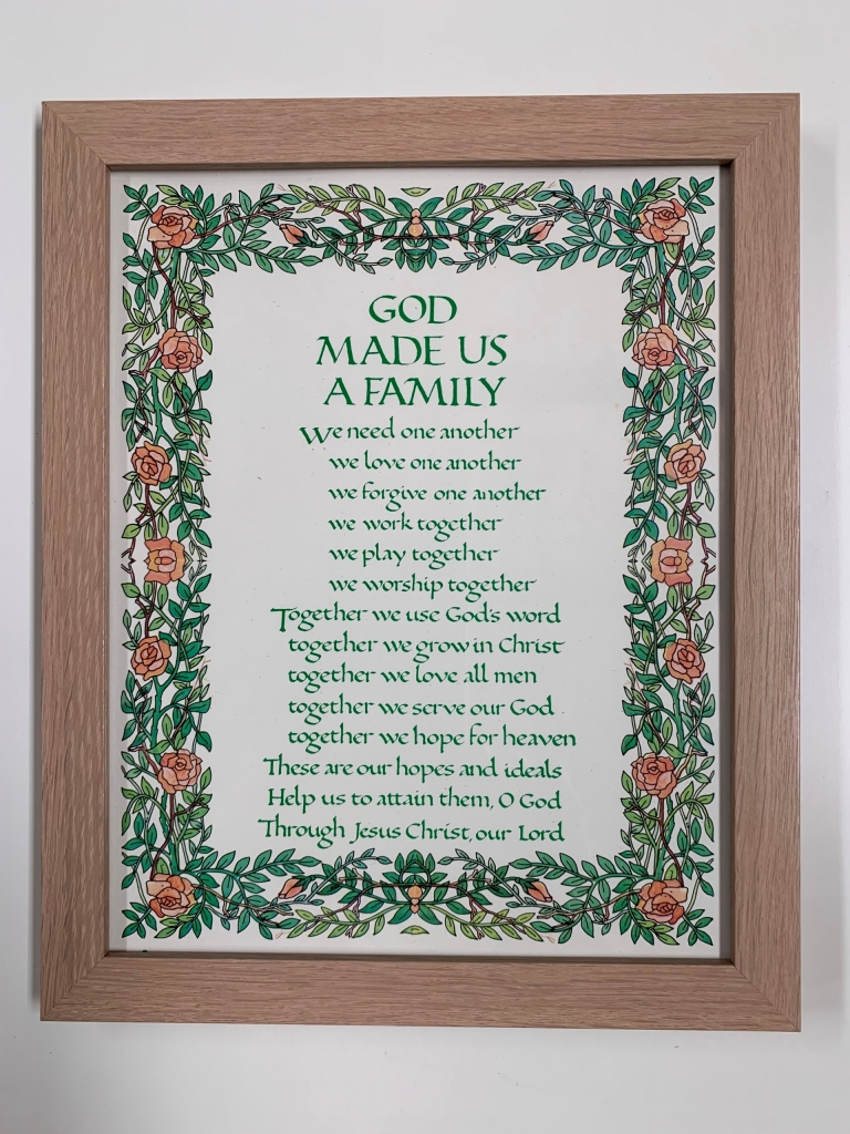 FRAMED PRINT – GOD MADE US A FAMILY (10×8) - Di Marco International